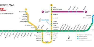 Toronto ttc map - Ttc map subway Toronto (Canada)